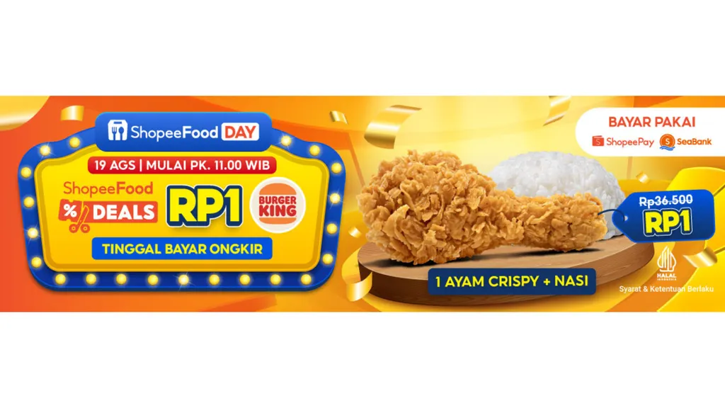 Meriahkan ShopeeFood Day! Burger King Rp1 dan Promo Kuliner Favorit ...